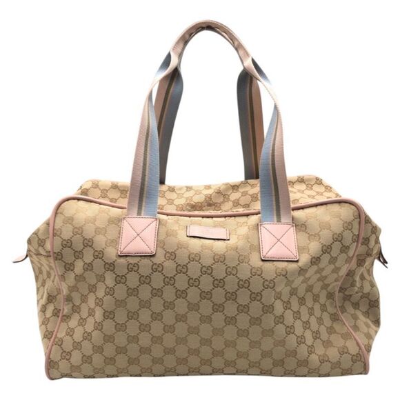 Gucci | Bags | Gucci Gg Pattern Brown Pink Gg Canvas 5324 Boston Bag ...